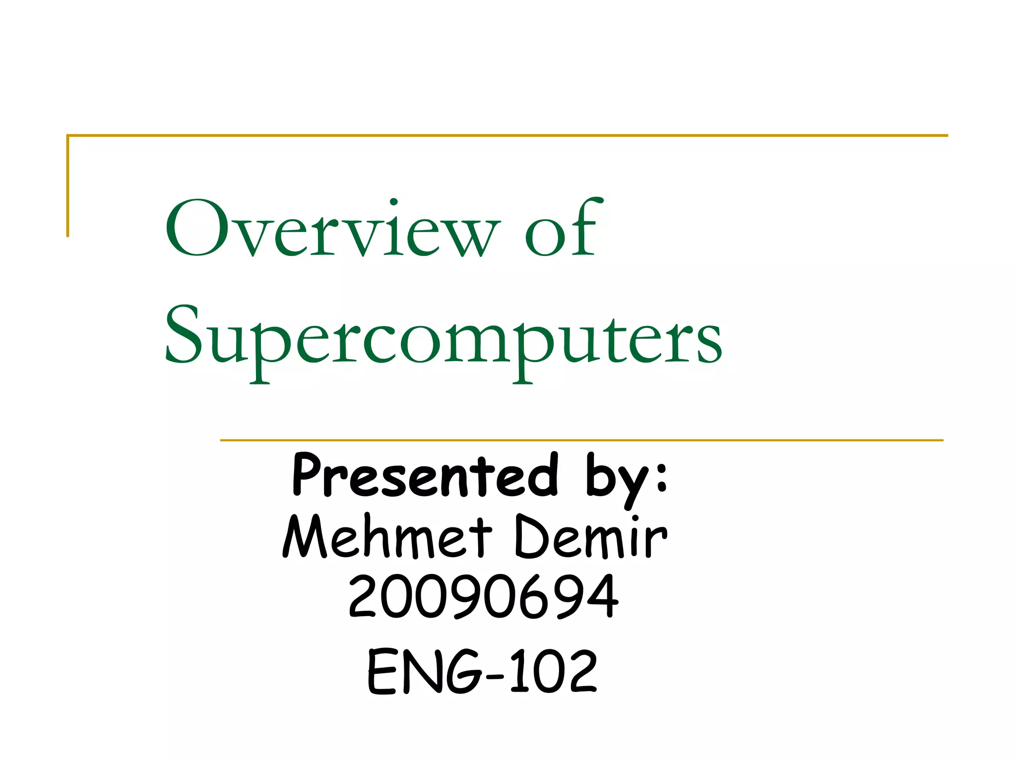 Supercomputers | PPT
