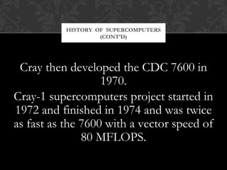 Super computers | PPT | Operating Systems | Computer Software and ...