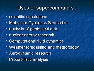 Super computers by rachna | PPT