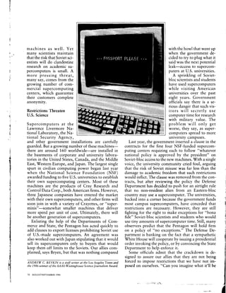 Supercomputers, Science and Spies - A. Revkin in Tech Review 8/86 | PDF