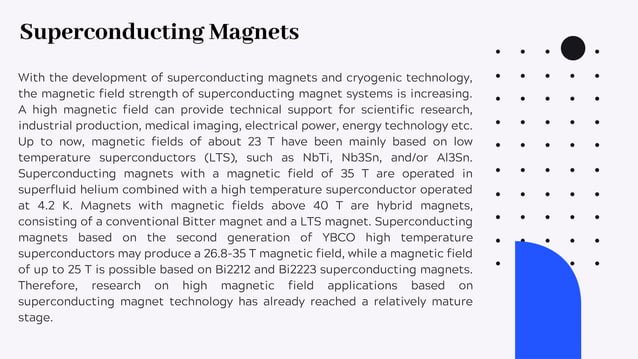 Superconducting magnets on Material Science | PPT