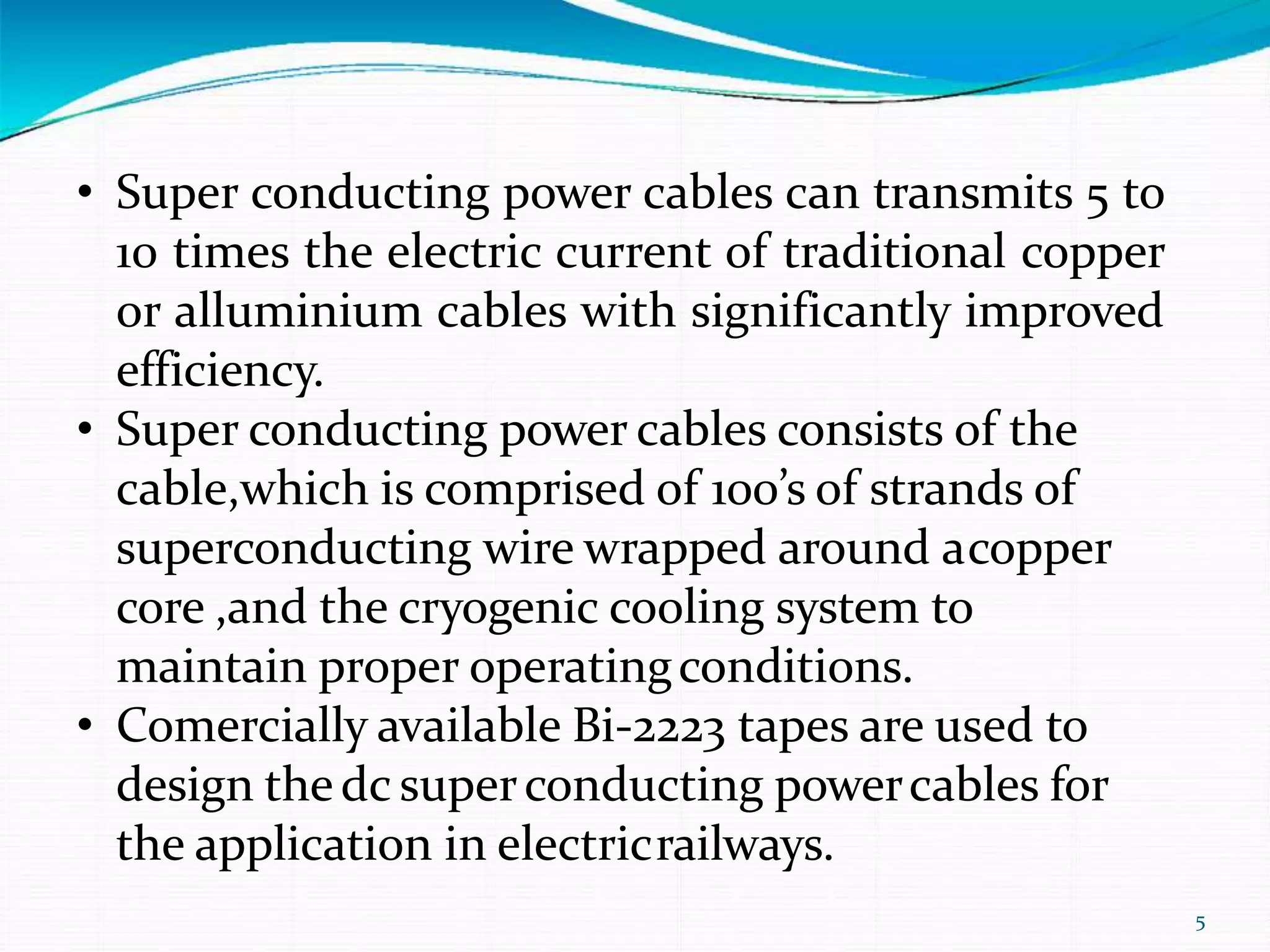 ppt on the Super conducting power cable in dc electric railway systems ...
