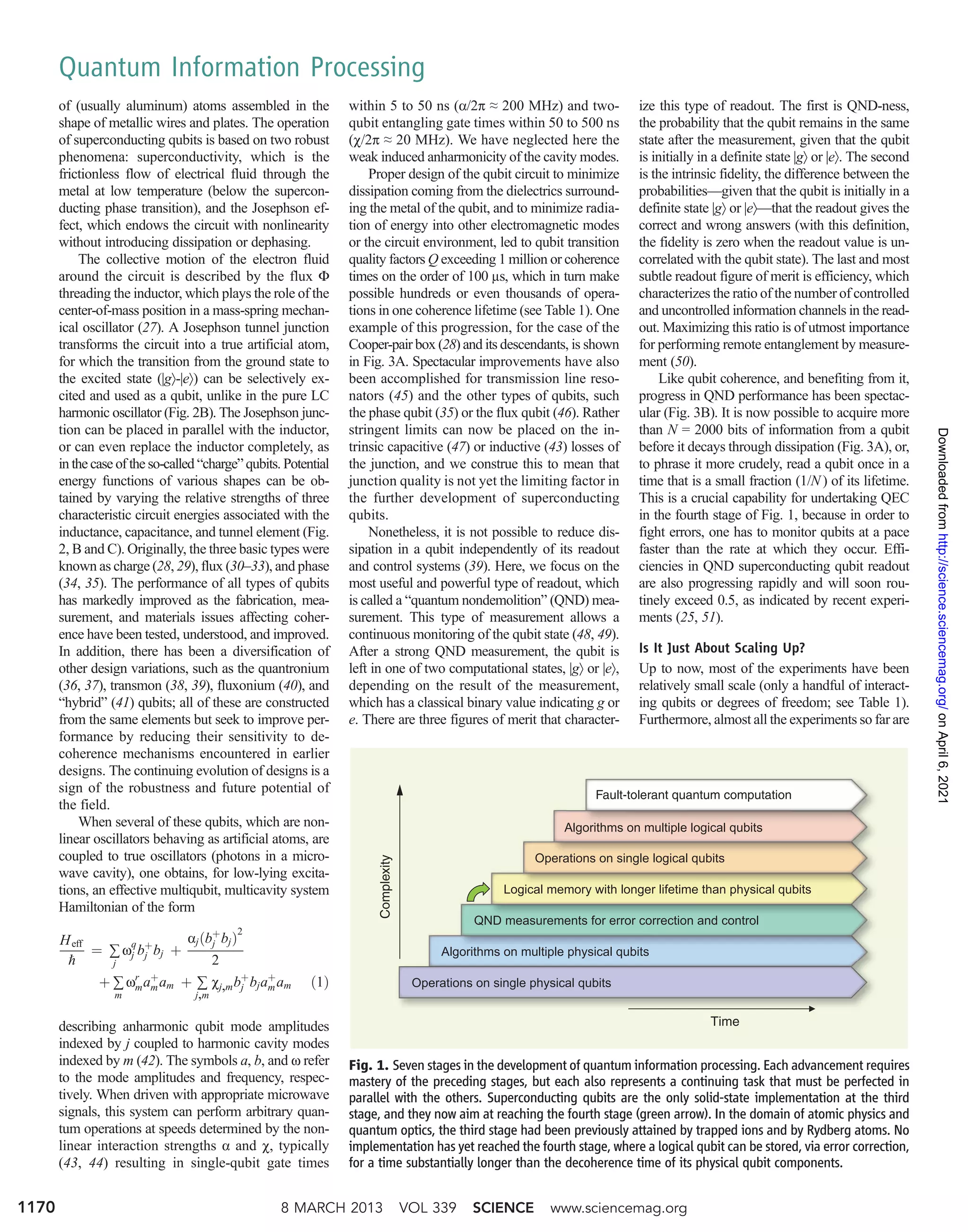 Superconducting qubits for quantum information an outlook | PDF