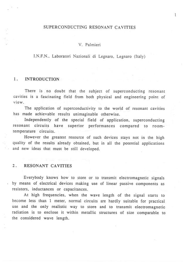 Superconducting Resonant Cavities Pdf