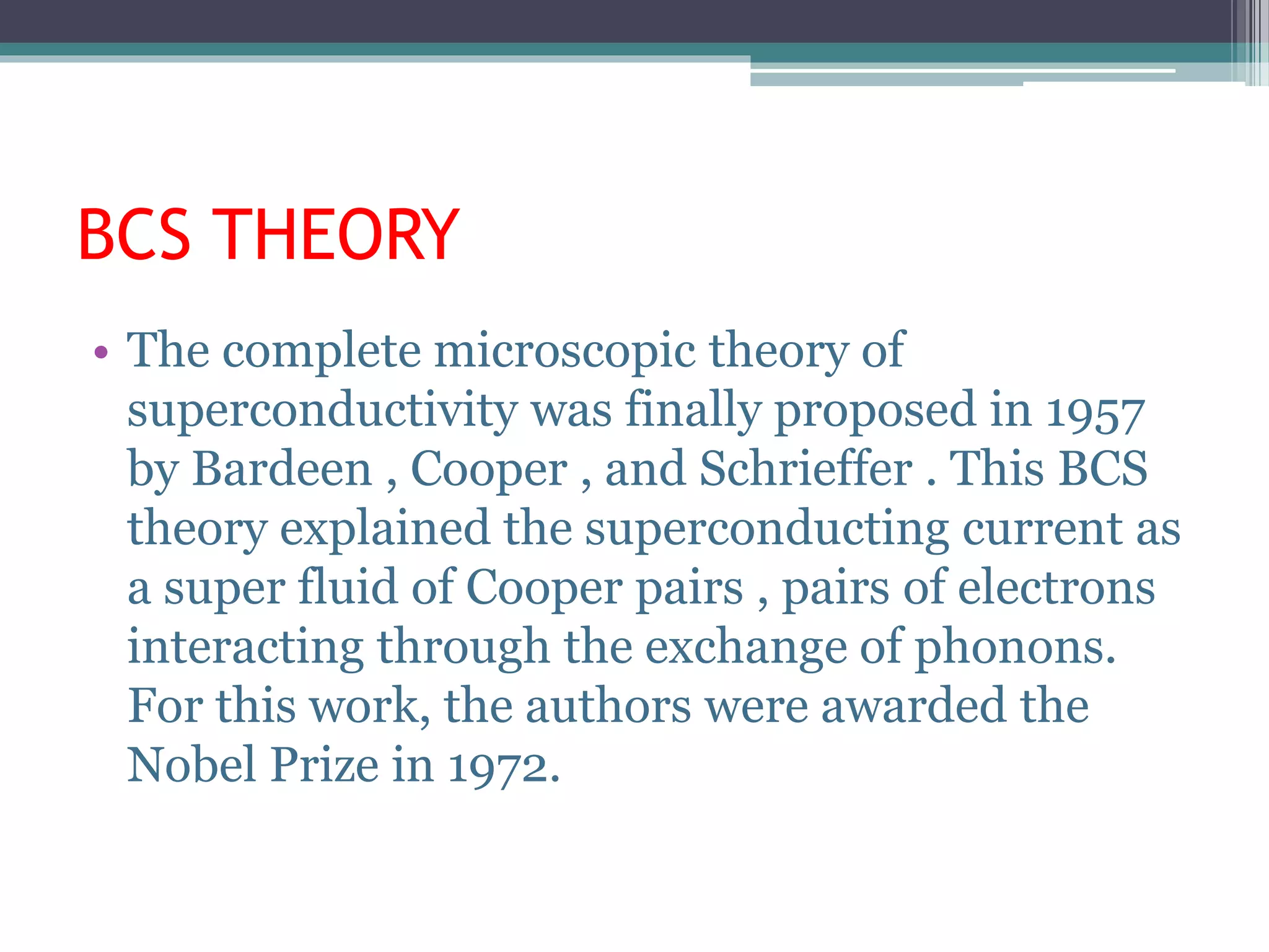 Superconductivity a presentation | PPTX