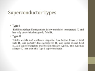 Superconductors And their Applications | PPTX