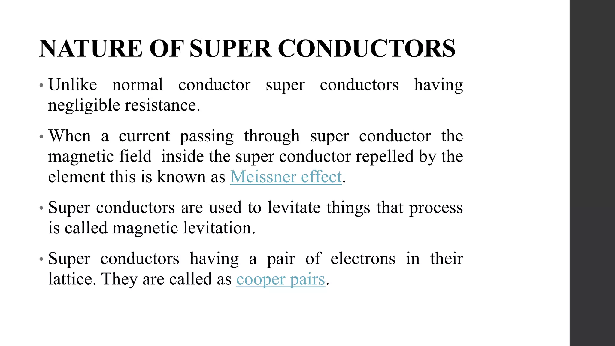Super conductors and magnetic levitation ppt | PPTX