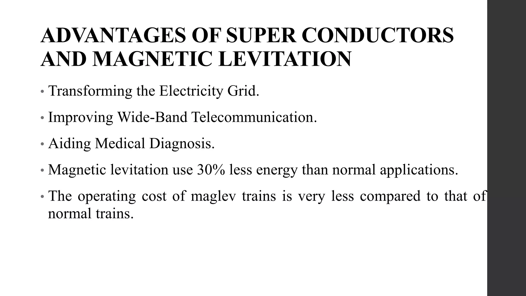 Super conductors and magnetic levitation ppt | PPTX