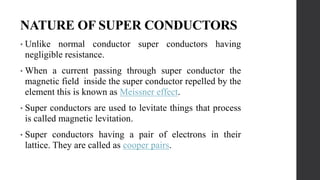 Super conductors and magnetic levitation ppt | PPTX