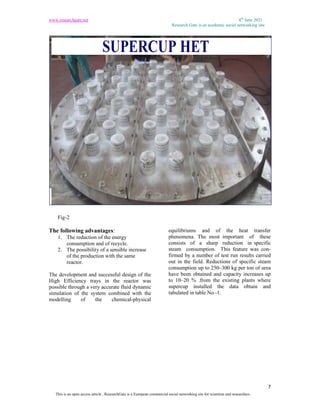 Super conversion in urea reactors with super cup high efficiency trays ...