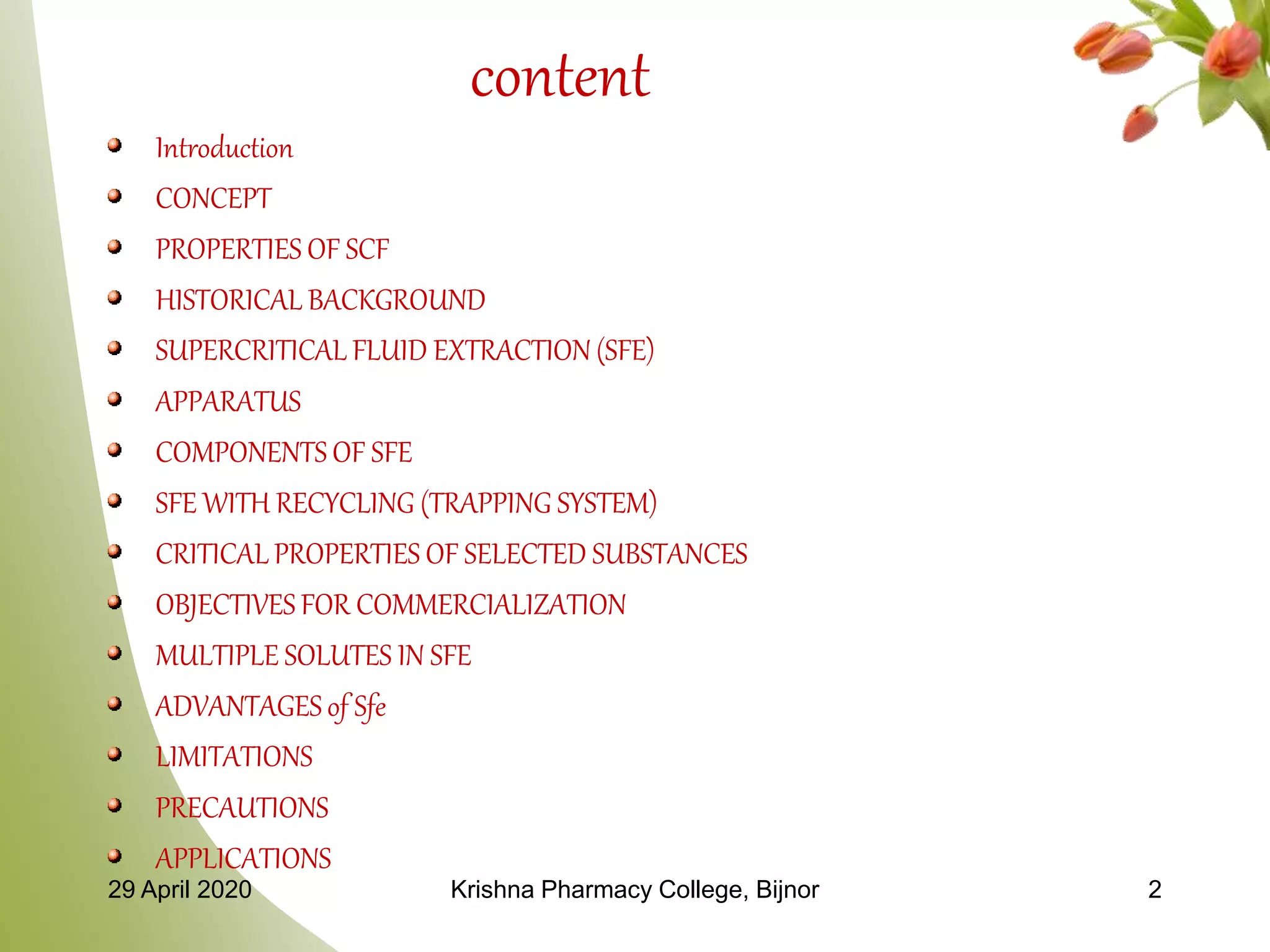 Supercritical Fluid Extraction Technology Basics And Application For Extraction Of