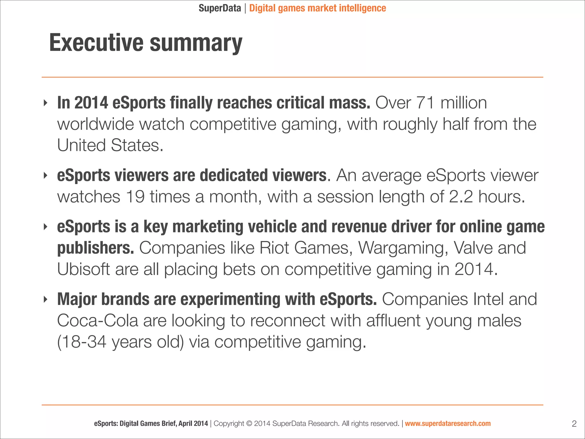 SuperData Research eSportsBbrief | PDF