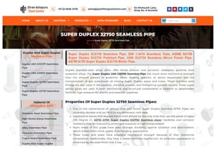 Super Duplex 32750 Seamless Pipe Shree Ashapura Steel | PPT