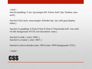 css navigation | PPT