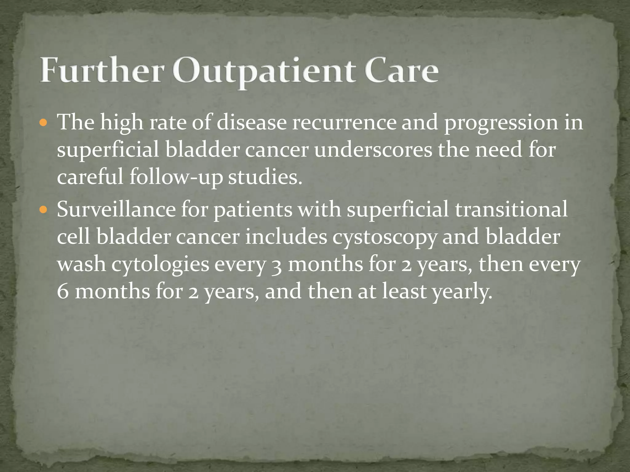 Superficial bladder cancer | PPTX
