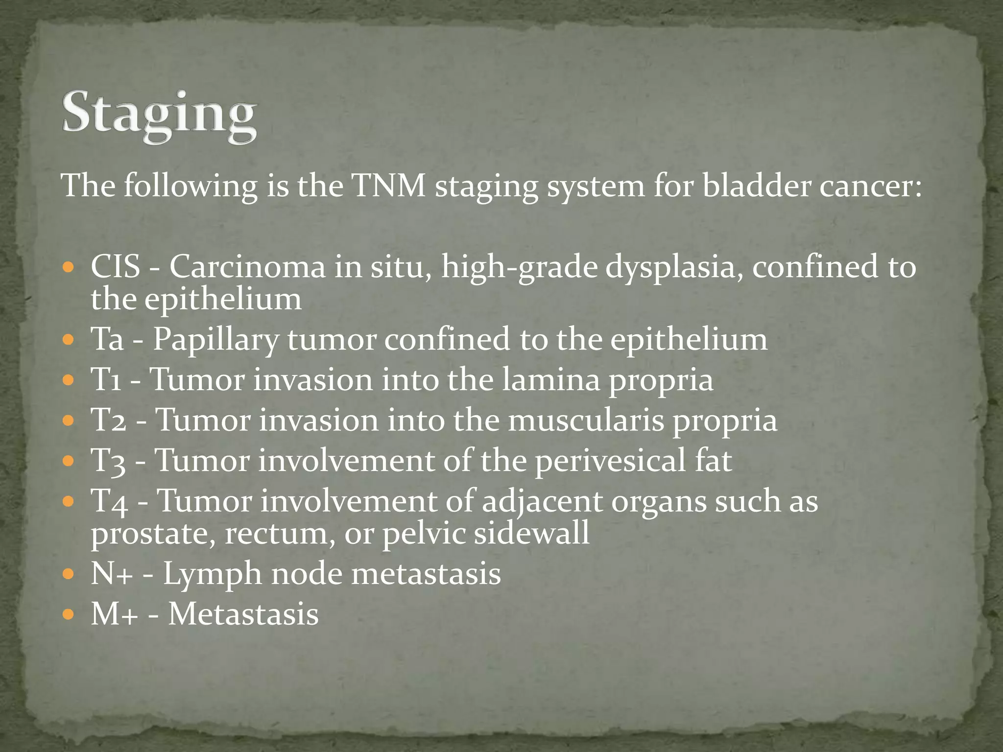 Superficial bladder cancer | PPTX