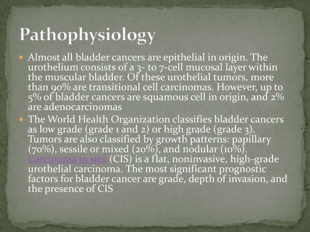 Superficial bladder cancer | PPTX | Cancer | Diseases and Conditions