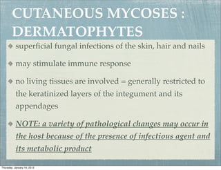 Superficial:cutaneous mycoses | PDF