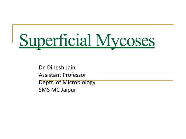 Superficial mycosis | PPTX | Skin and Dermatology | Diseases and Conditions