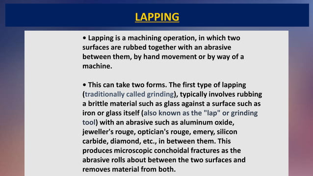 Super finishing Processes | PPTX