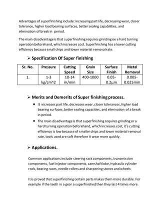 Superfinishing process | DOCX