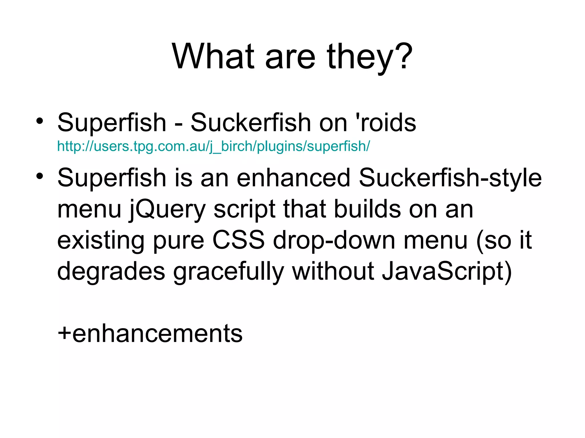 Superfish menus | PPT