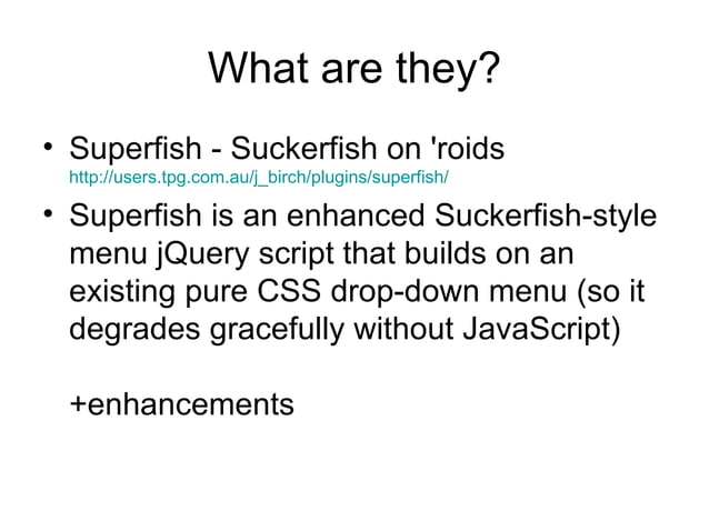 Superfish menus | PPT