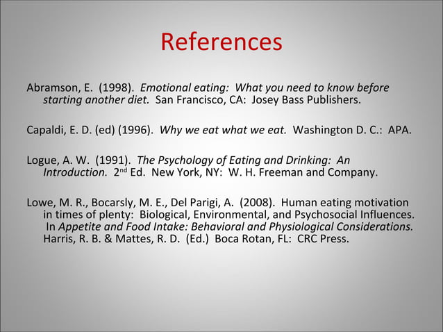 The Psychology of Eating | PPT
