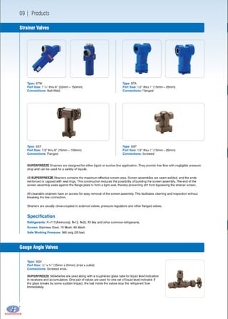 Superfreeze Company Profile and Valves Catalogue | PDF
