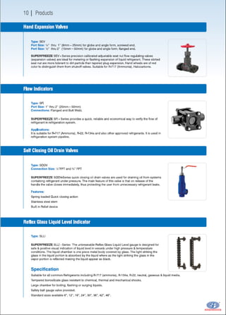 Superfreeze Company Profile and Valves Catalogue | PDF