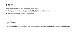 Superglobals dan session pada php | PPTX