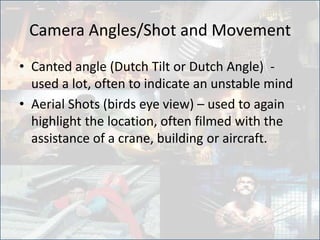 Superhero Films - textual features | PPTX