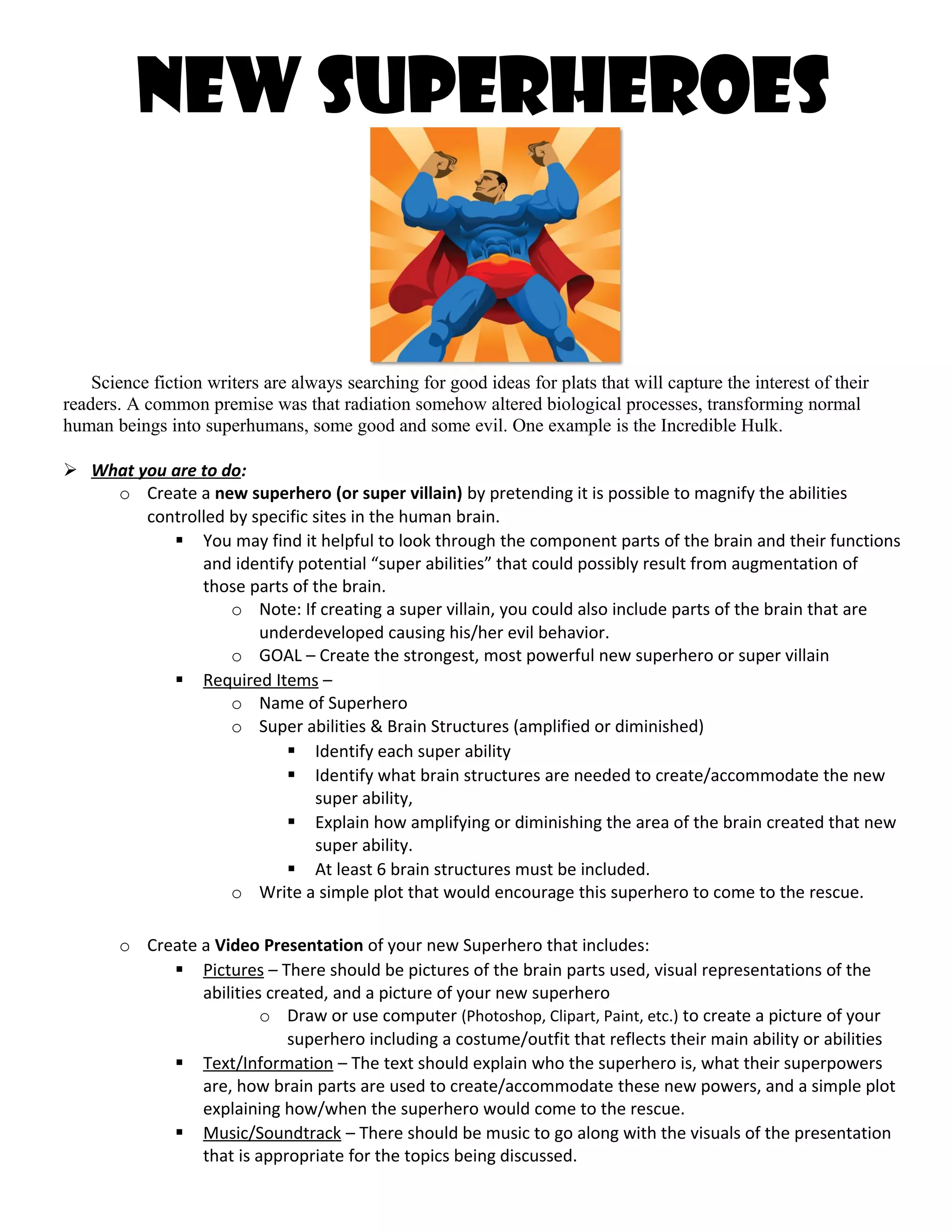 Superhero assignment test | DOC
