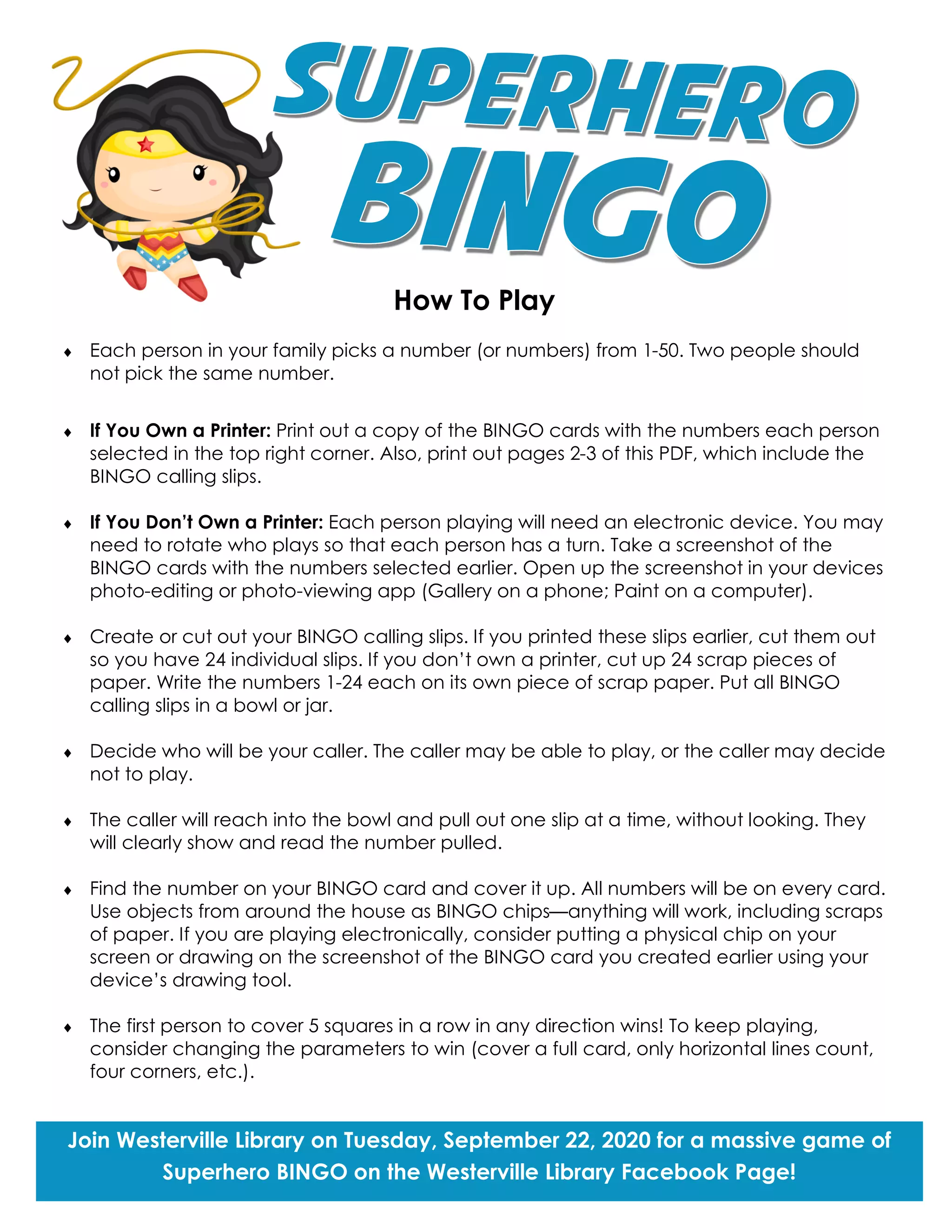 Superhero BINGO Cards | PDF