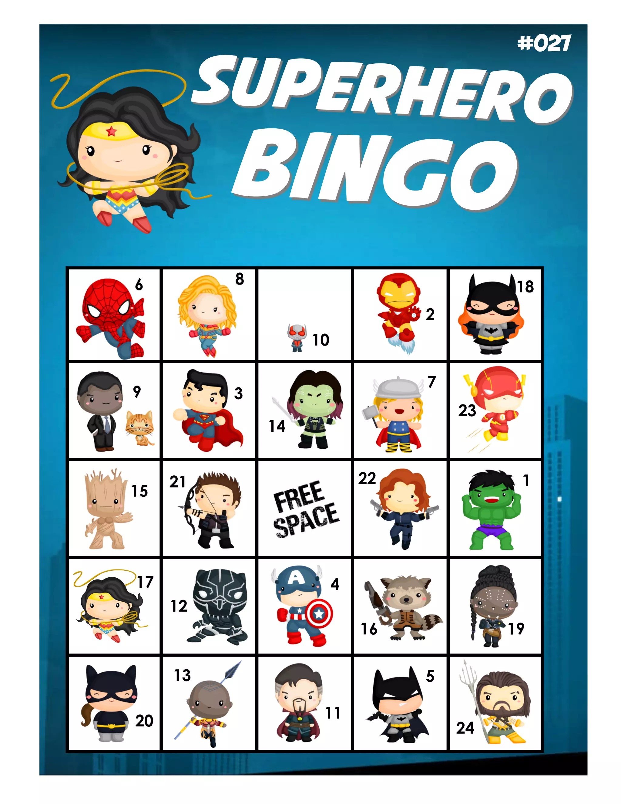 Superhero BINGO Cards | PDF