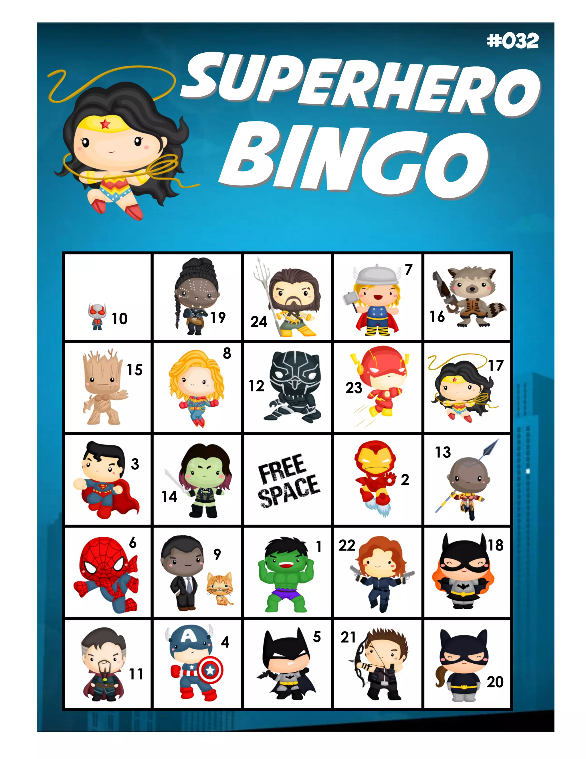 Superhero BINGO Cards | PDF