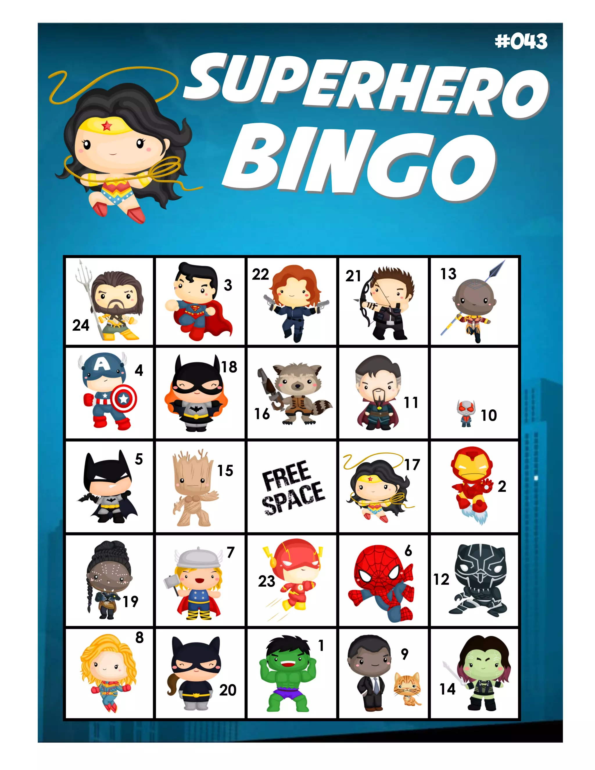 Superhero BINGO Cards | PDF