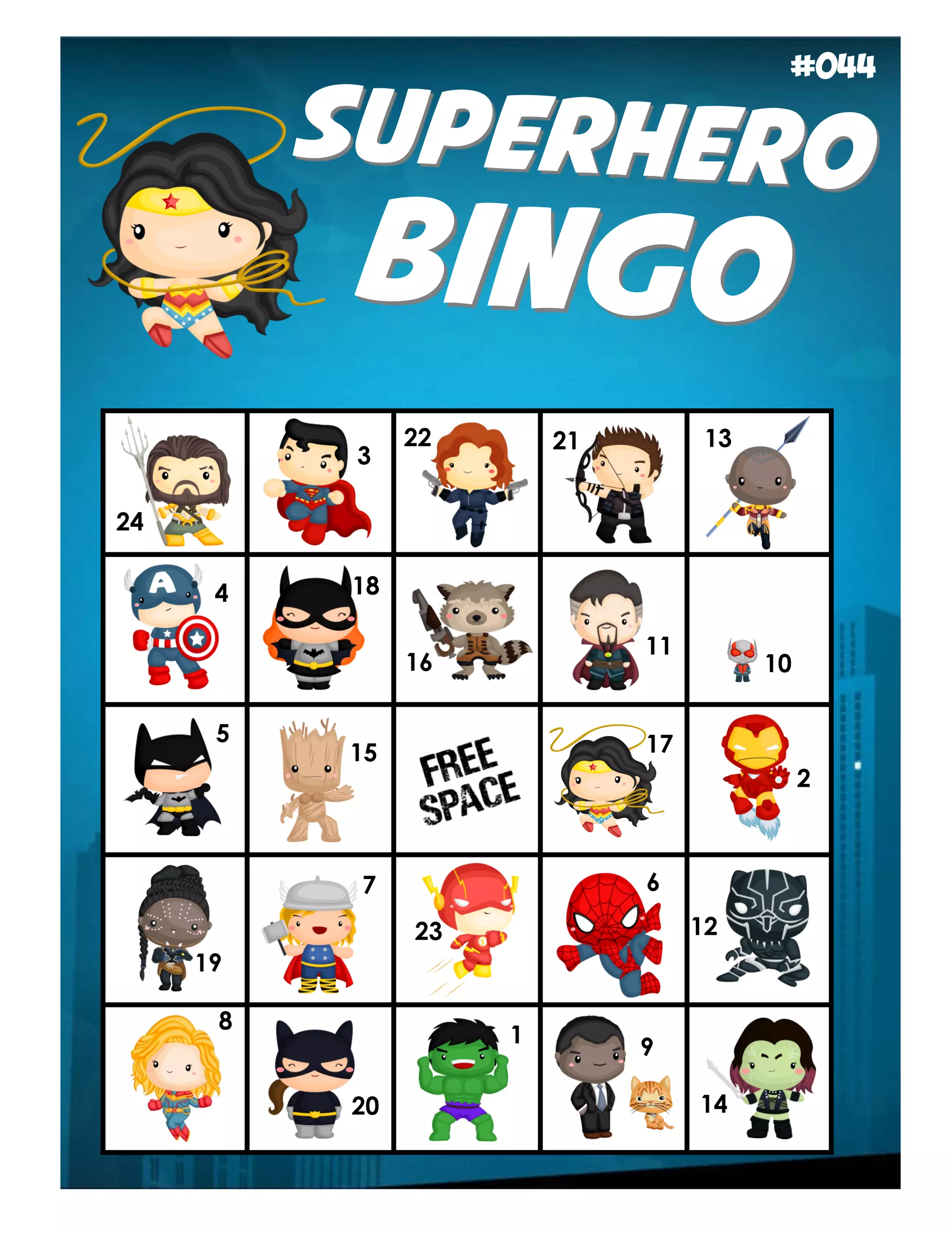 Superhero BINGO Cards | PDF