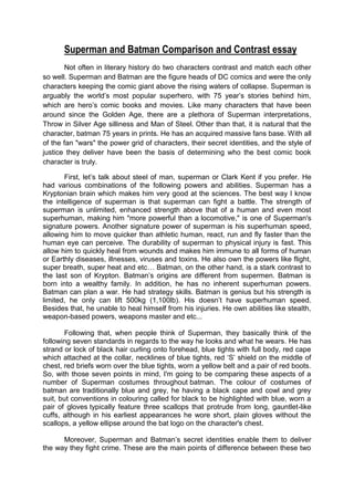 Superhero compare and contrast | DOCX