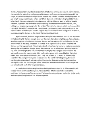 Superheroes essay | DOCX | Comics and Graphic Novels | Books and Literature