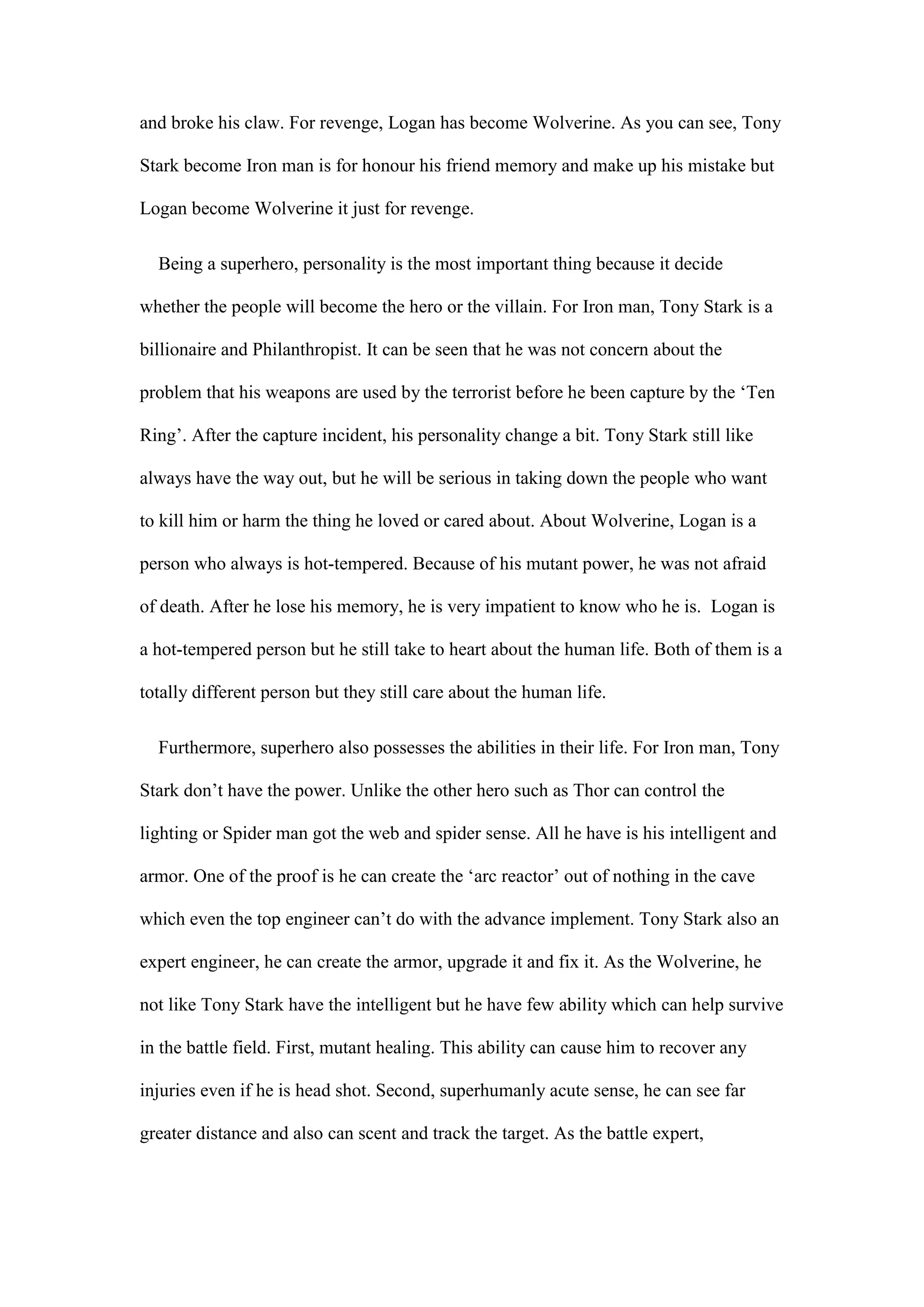 Superhero films | DOCX | Arms & Ammunition | Sensitive Topics