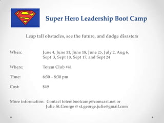 Super Hero Leadership Boot Camp for Toastmasters | PPTX