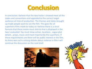 Critical Response Brief 2 : Superhero Movies | PPT