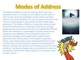 Critical Response Brief 2 : Superhero Movies | PPTX