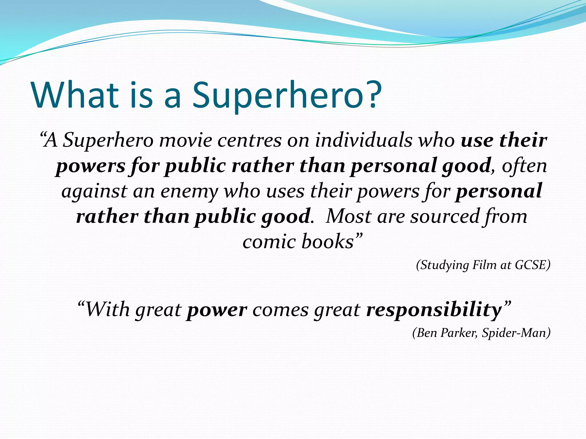 Introduction to Superhero Movies | PPTX