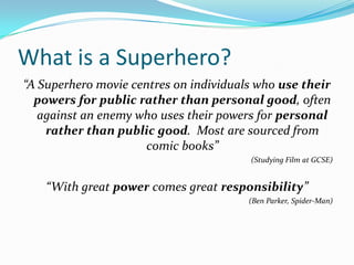 Introduction to Superhero Movies | PPTX