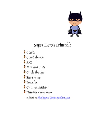 Super hero printable | PDF
