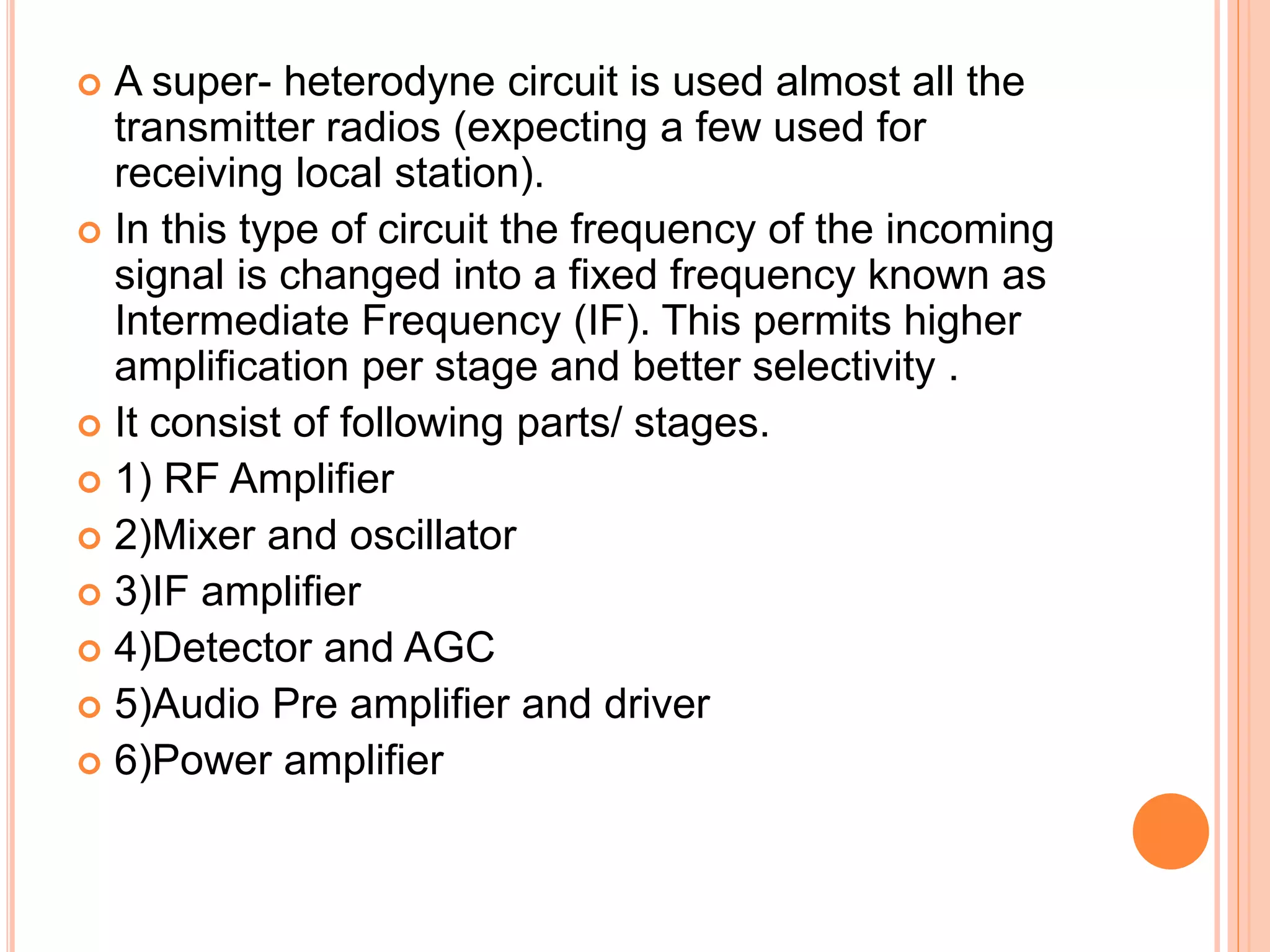 Superheterodyne receiver | PPTX
