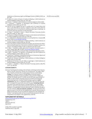 Superhuman AI for multiplayer poker | PDF