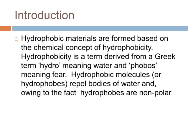 Super hydrophobic material | PPT